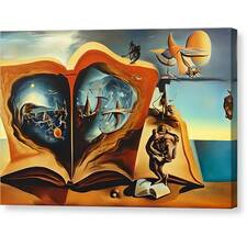 AI art Salvador Dali inspired Book of Discovery 1 - Canvas Print ...